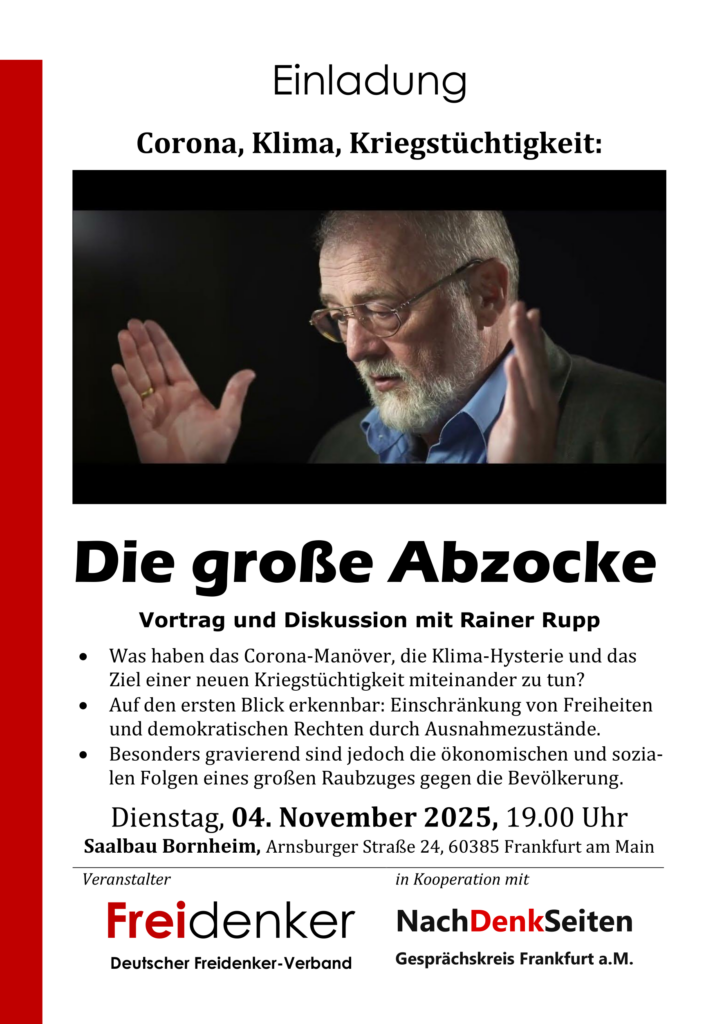 Rainer Rupp: Die große Abzocke – Freidenker Hessen
